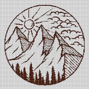 Mountains 5 Crochet Afghan Pattern Graph - Etsy