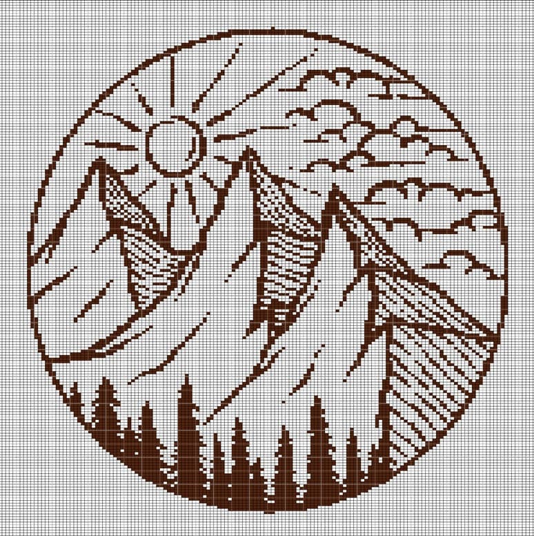 Mountains 5 Crochet Afghan Pattern Graph - Etsy