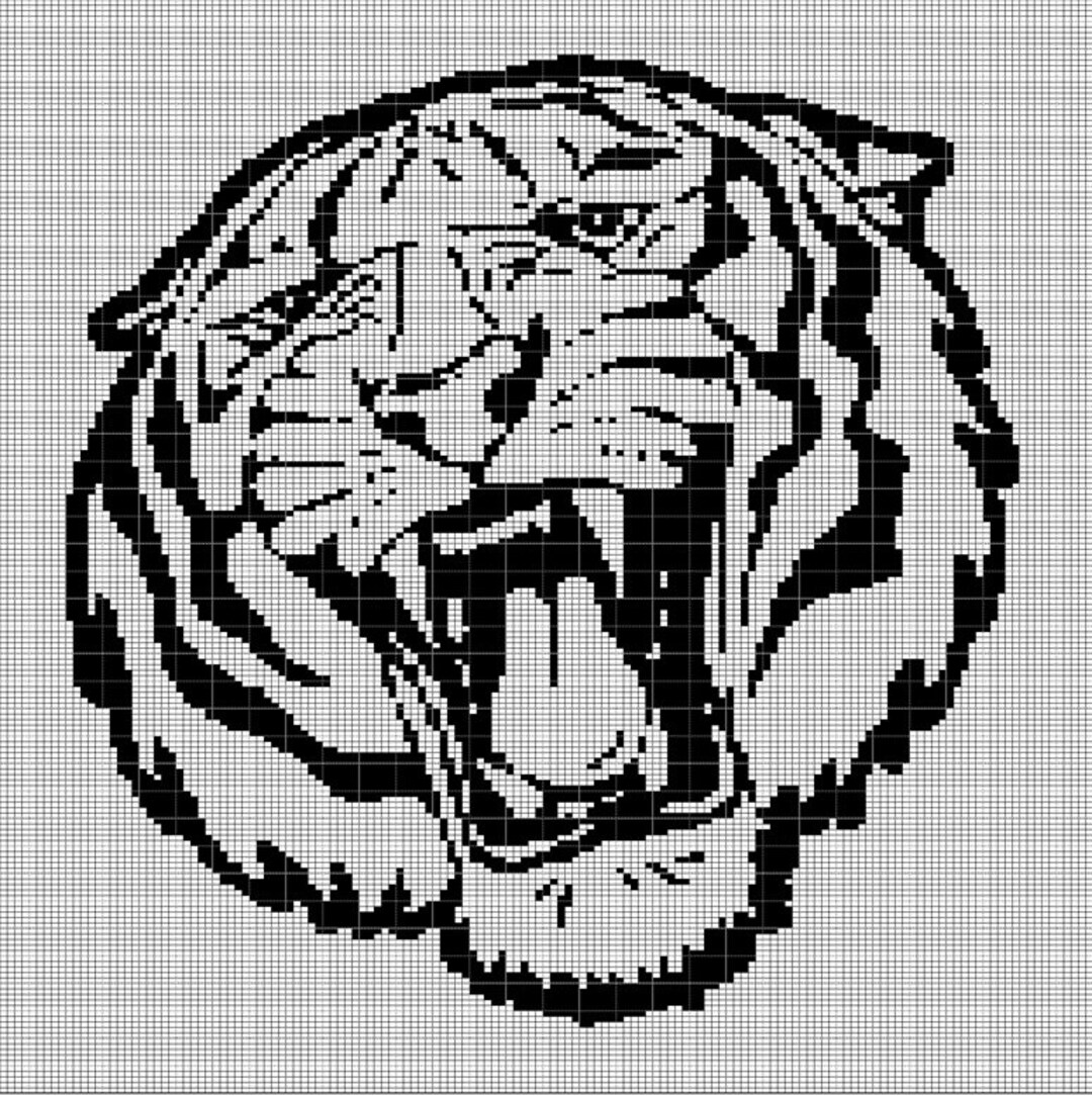 Tiger Head 13 Crochet Afghan Pattern Graph - Etsy