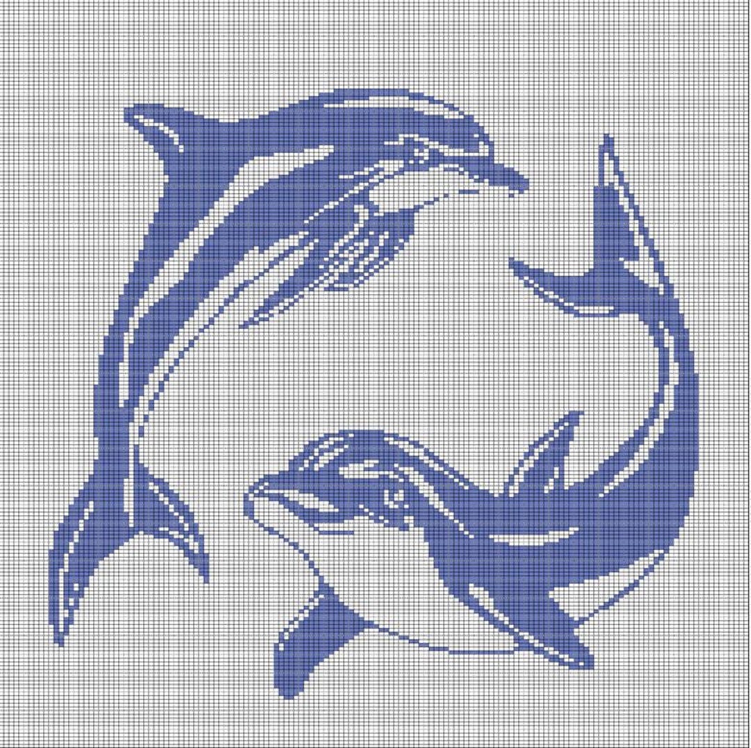 Dolphins 3 Crochet Afghan Pattern Graph - Etsy