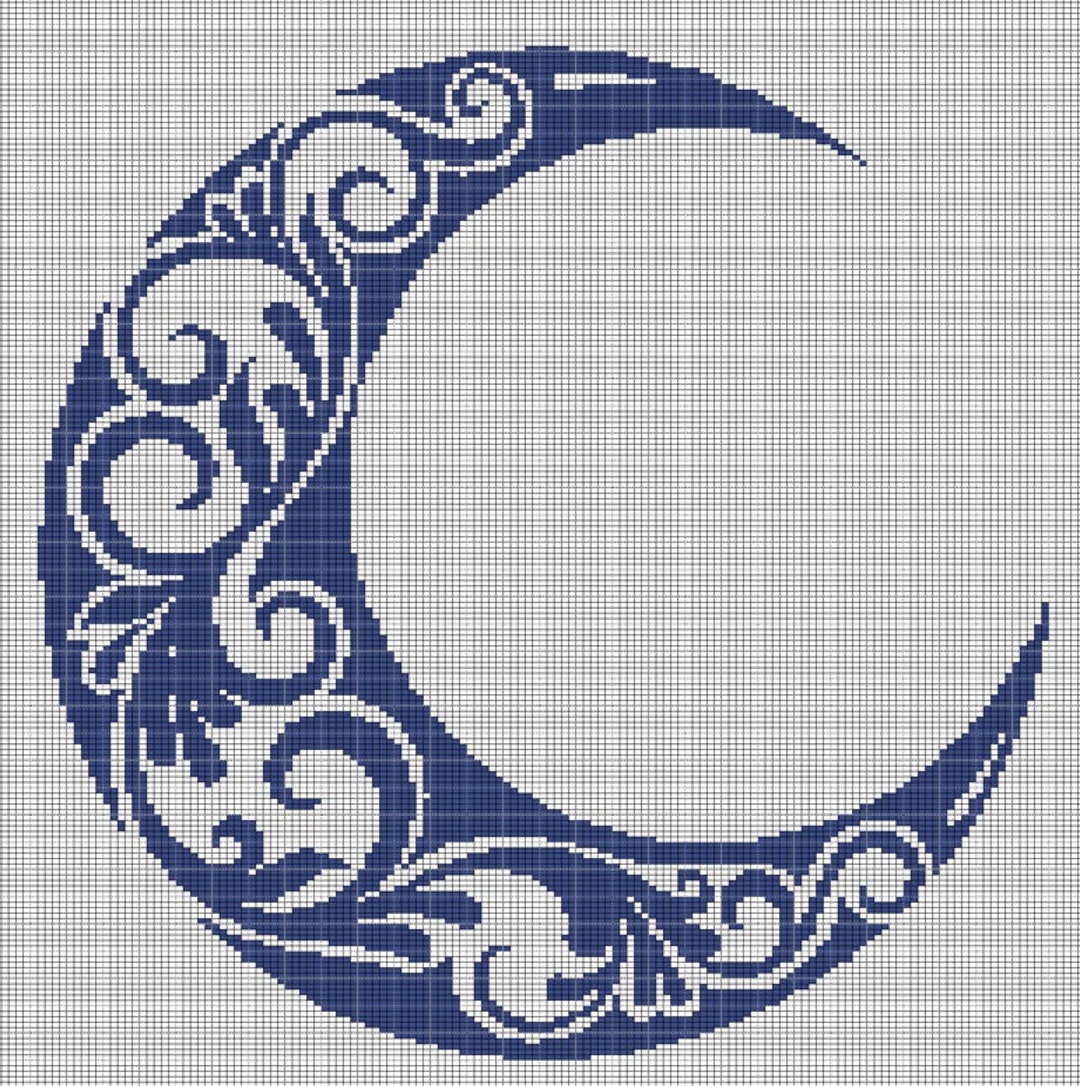 Moon 3 Crochet Afghan Pattern Graph - Etsy