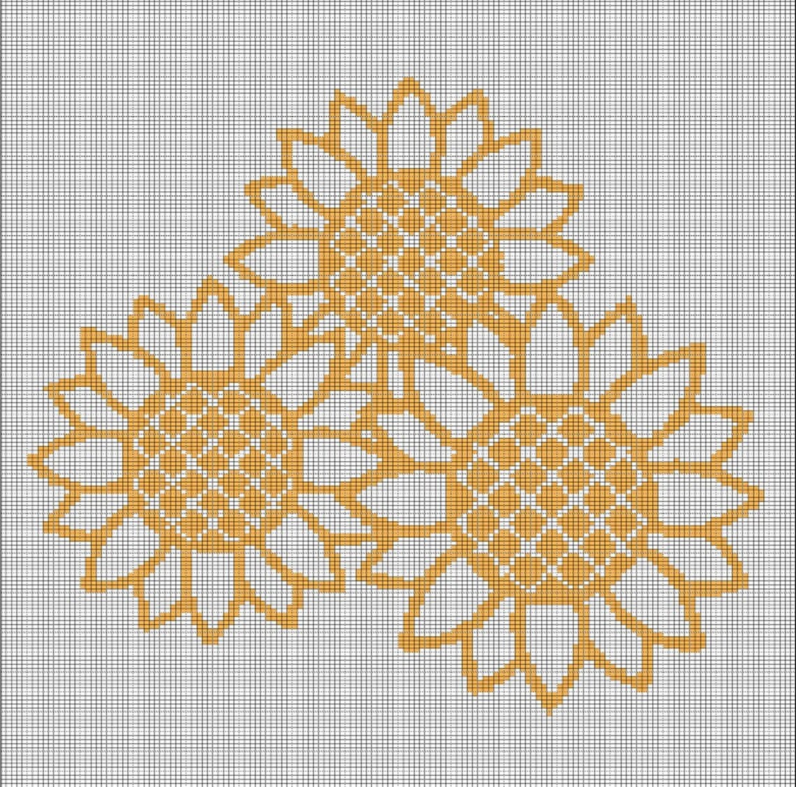 Sunflowers Crochet Afghan Pattern Graph - Etsy