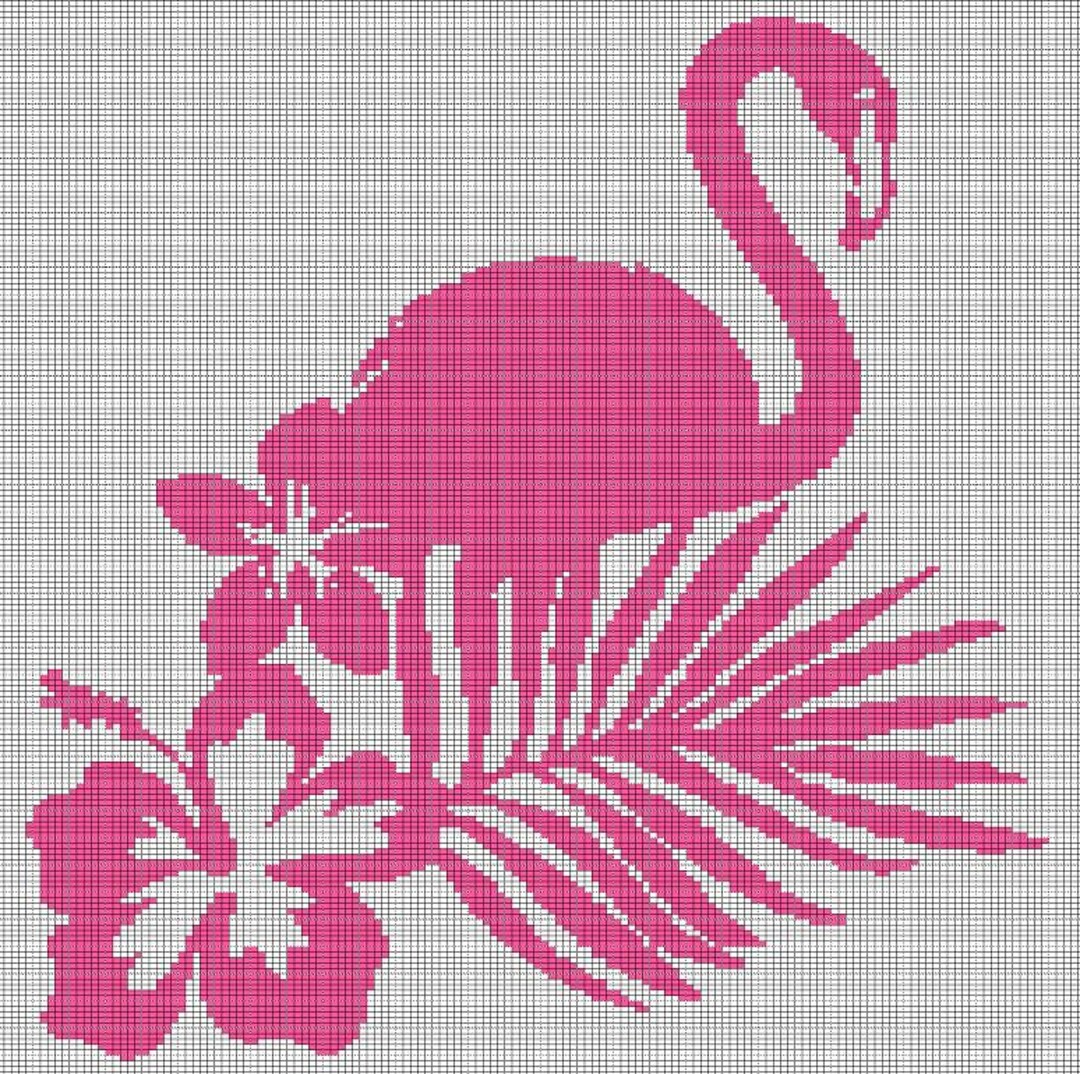 Flamingo and Flowers Crochet Afghan Pattern Graph - Etsy
