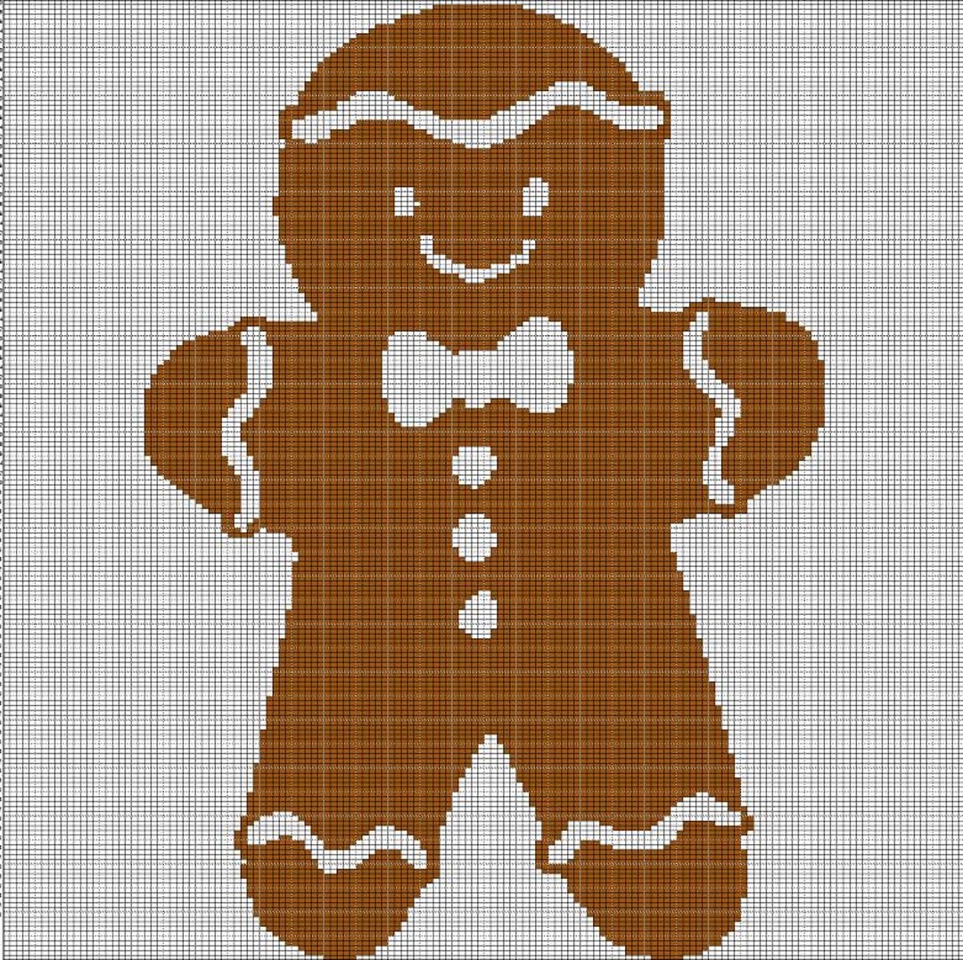 Gingerbread Man Crochet Afghan Pattern Graph - Etsy