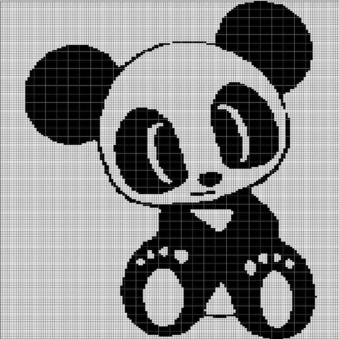Little Panda Crochet Afghan Pattern Graph - Etsy