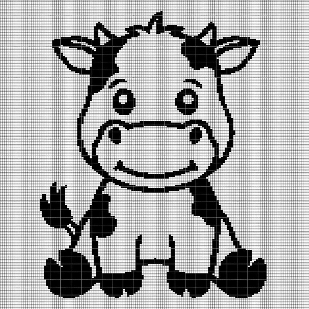 Little Cow Crochet Afghan Pattern Graph - Etsy