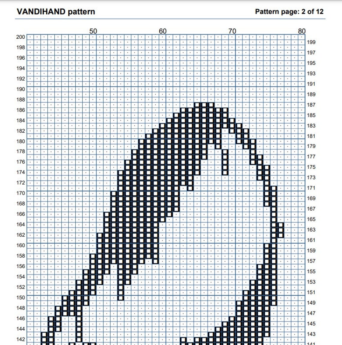 French Bulldog Head 2 Crochet Afghan Pattern Graph - Etsy