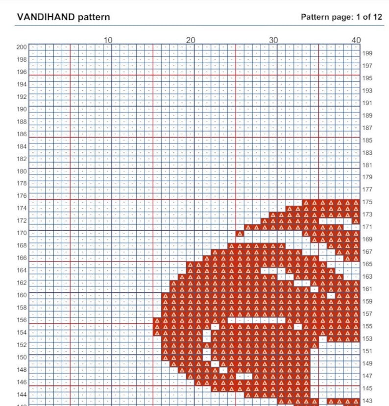 Ariel 2 Crochet Afghan Pattern Graph - Etsy