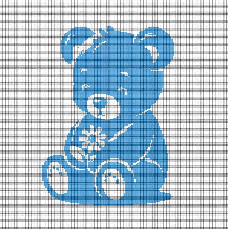 Teddy Bear 2 Crochet Afghan Pattern Graph - Etsy