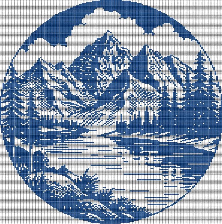 Mountains 7 Crochet Afghan Pattern Graph - Etsy