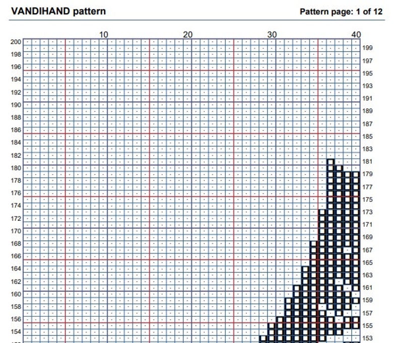 Marlin 5 Crochet Afghan Pattern Graph - Etsy