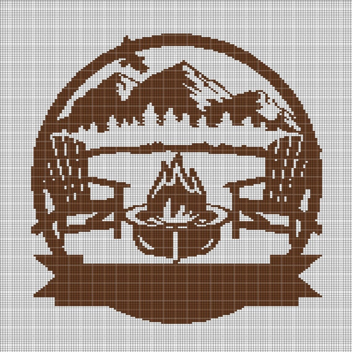 Camping 2 Crochet Afghan Pattern Graph - Etsy