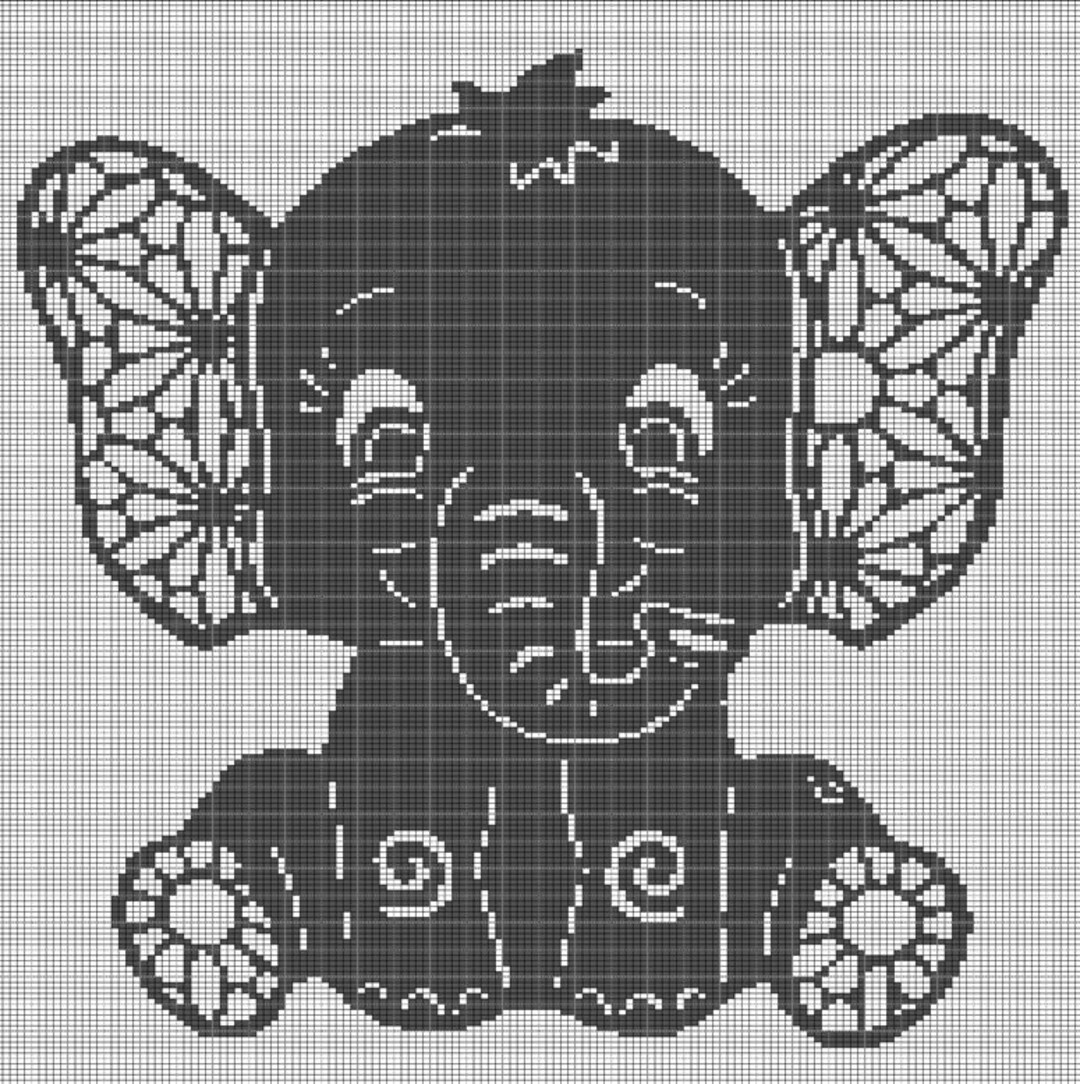 Art Elephant 5 Crochet Afghan Pattern Graph - Etsy