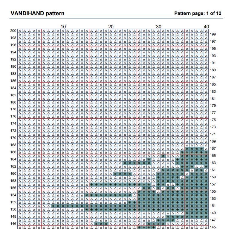 Sea 3 Crochet Afghan Pattern Graph - Etsy