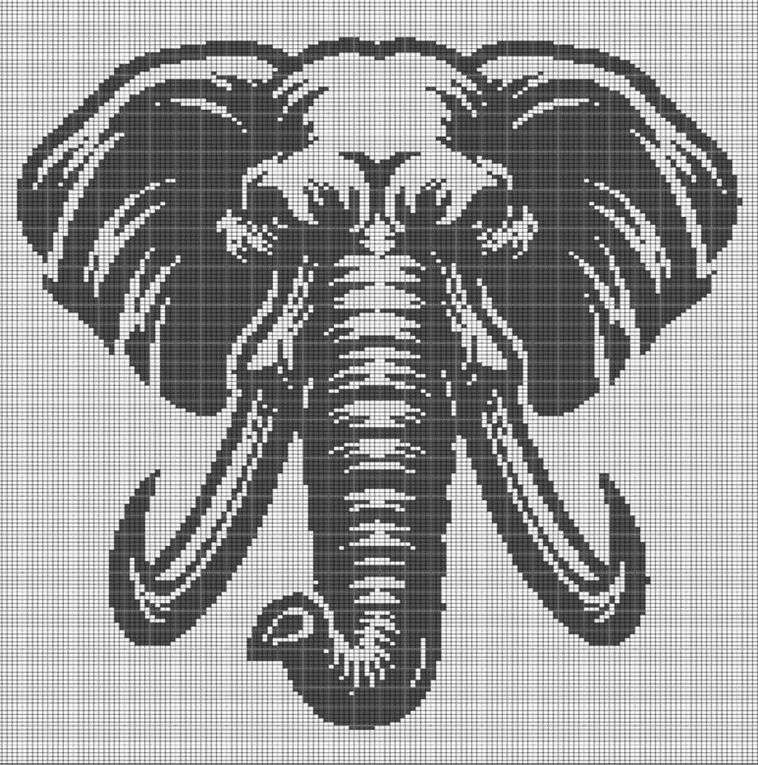 Elephant Head 8 Crochet Afghan Pattern Graph - Etsy