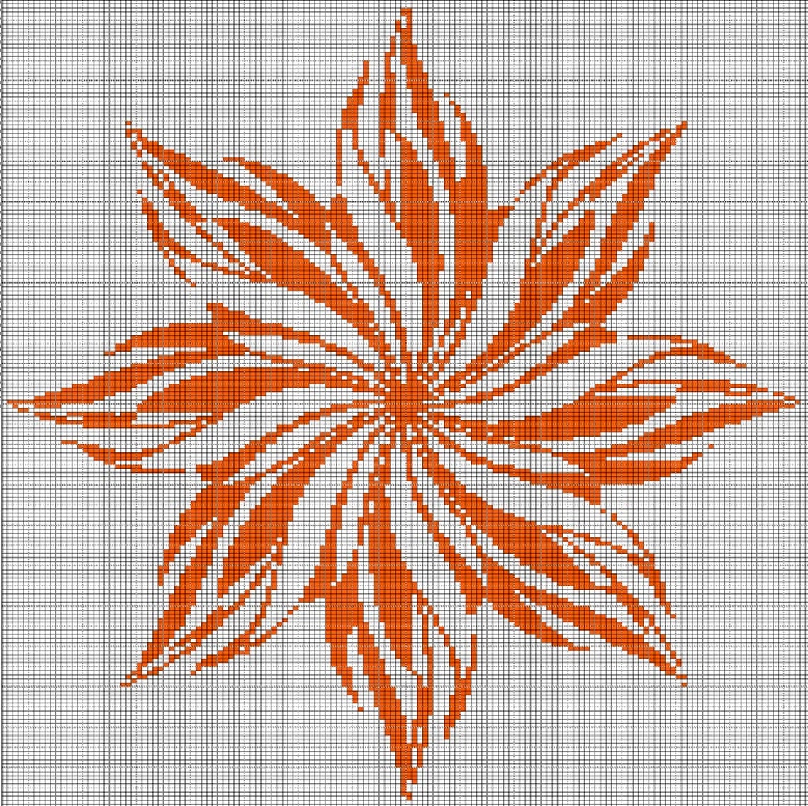 Flame Flower Crochet Afghan Pattern Graph - Etsy