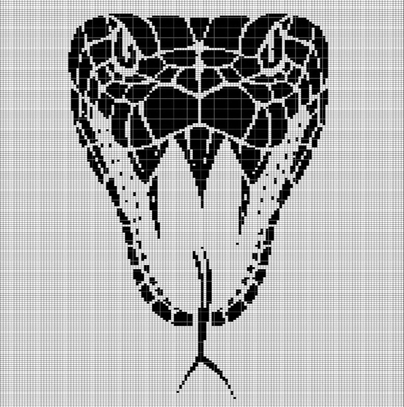 Snake Head Silhouette Crochet Afghan Pattern Graph - Etsy