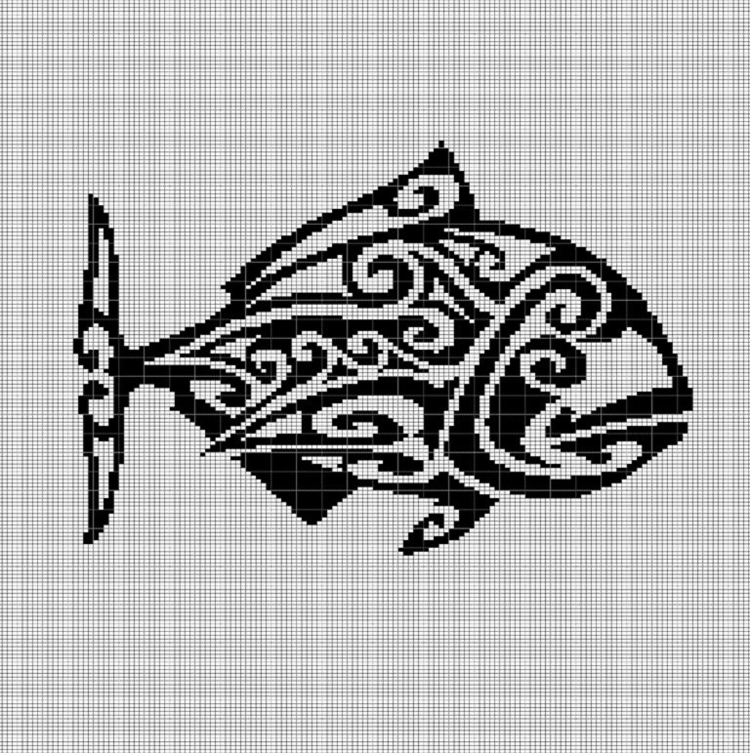 Tribal Fish 5 Crochet Afghan Pattern Graph - Etsy