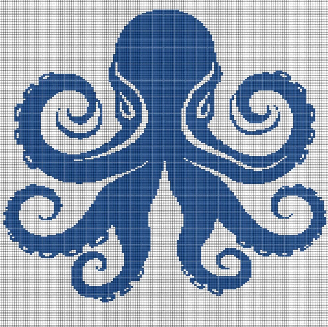 Octopus 5 Crochet Afghan Pattern Graph - Etsy