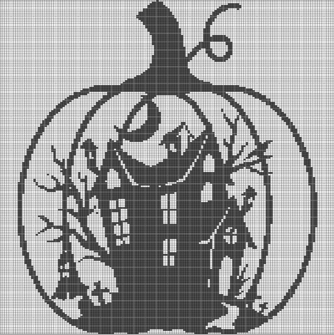 Halloween Pumpkin 3 Crochet Afghan Pattern Graph - Etsy