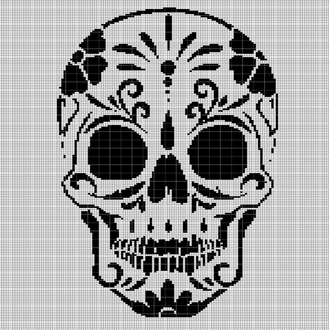 Sugar Skull 4 Crochet Afghan Pattern Graph - Etsy