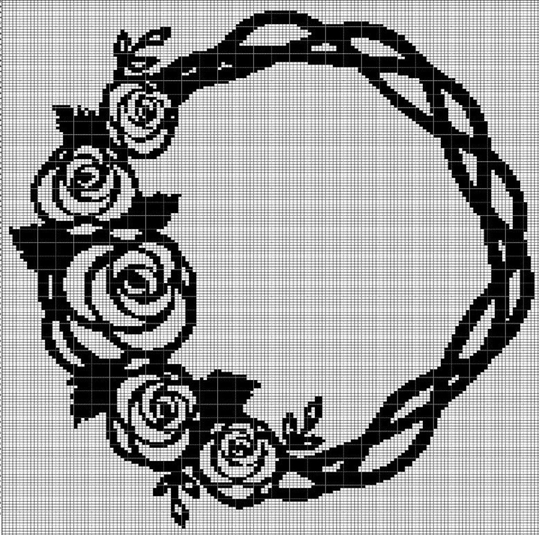 Rose Wreath Crochet Afghan Pattern Graph - Etsy