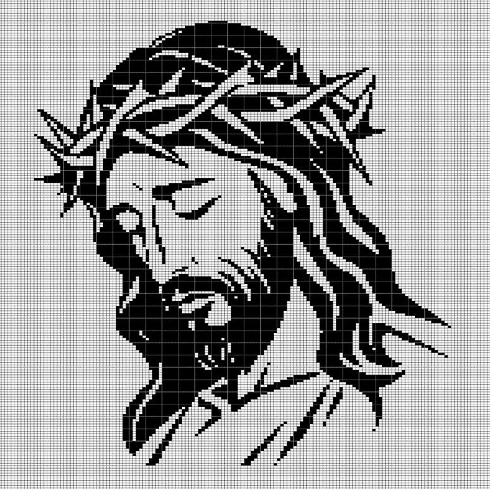 Jesus Face 7 Crochet Afghan Pattern Graph - Etsy