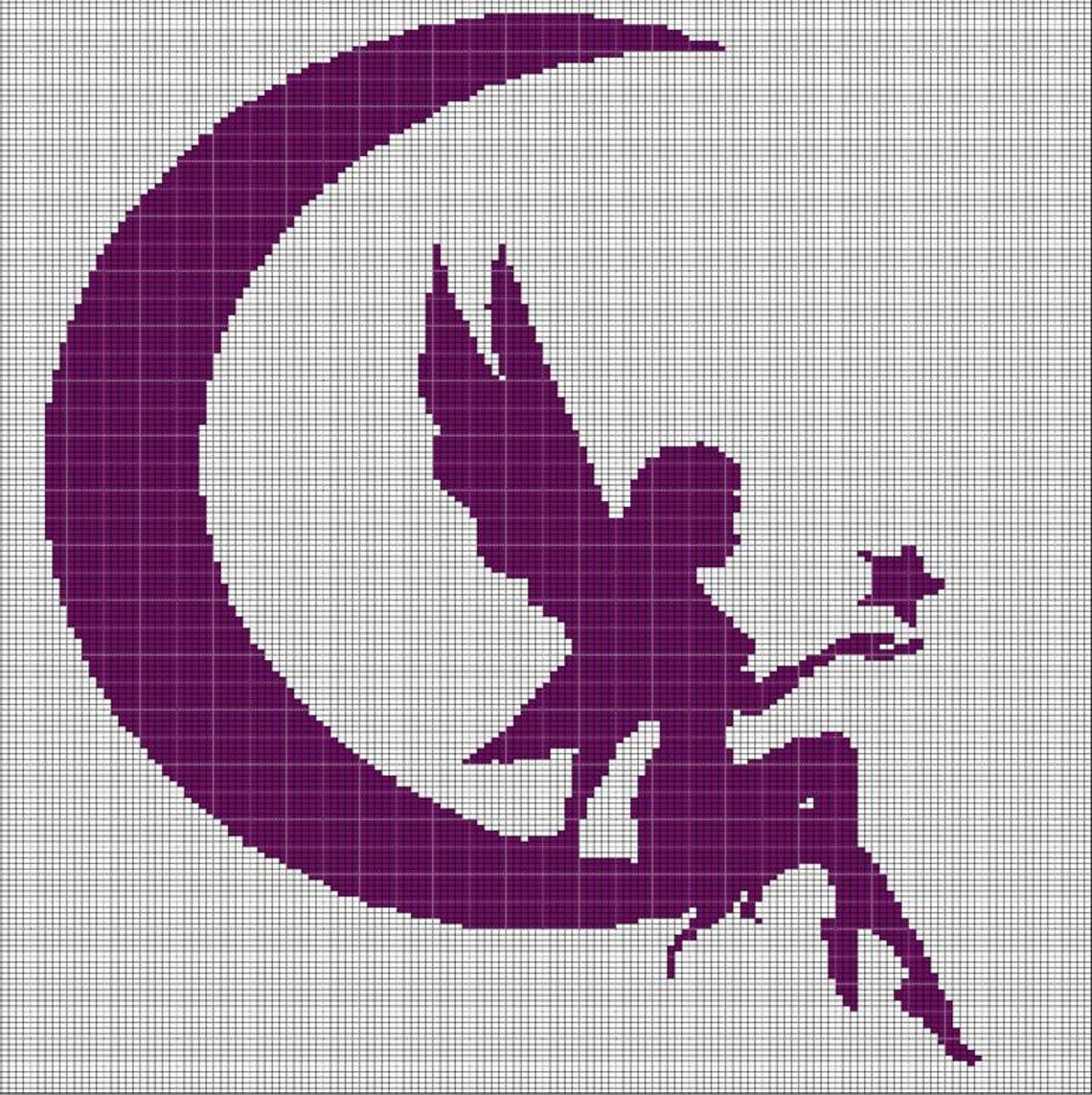 Fairy on the Moon 2 Crochet Afghan Pattern Graph - Etsy