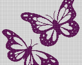 Heart and Butterflies Crochet Afghan Pattern Graph - Etsy