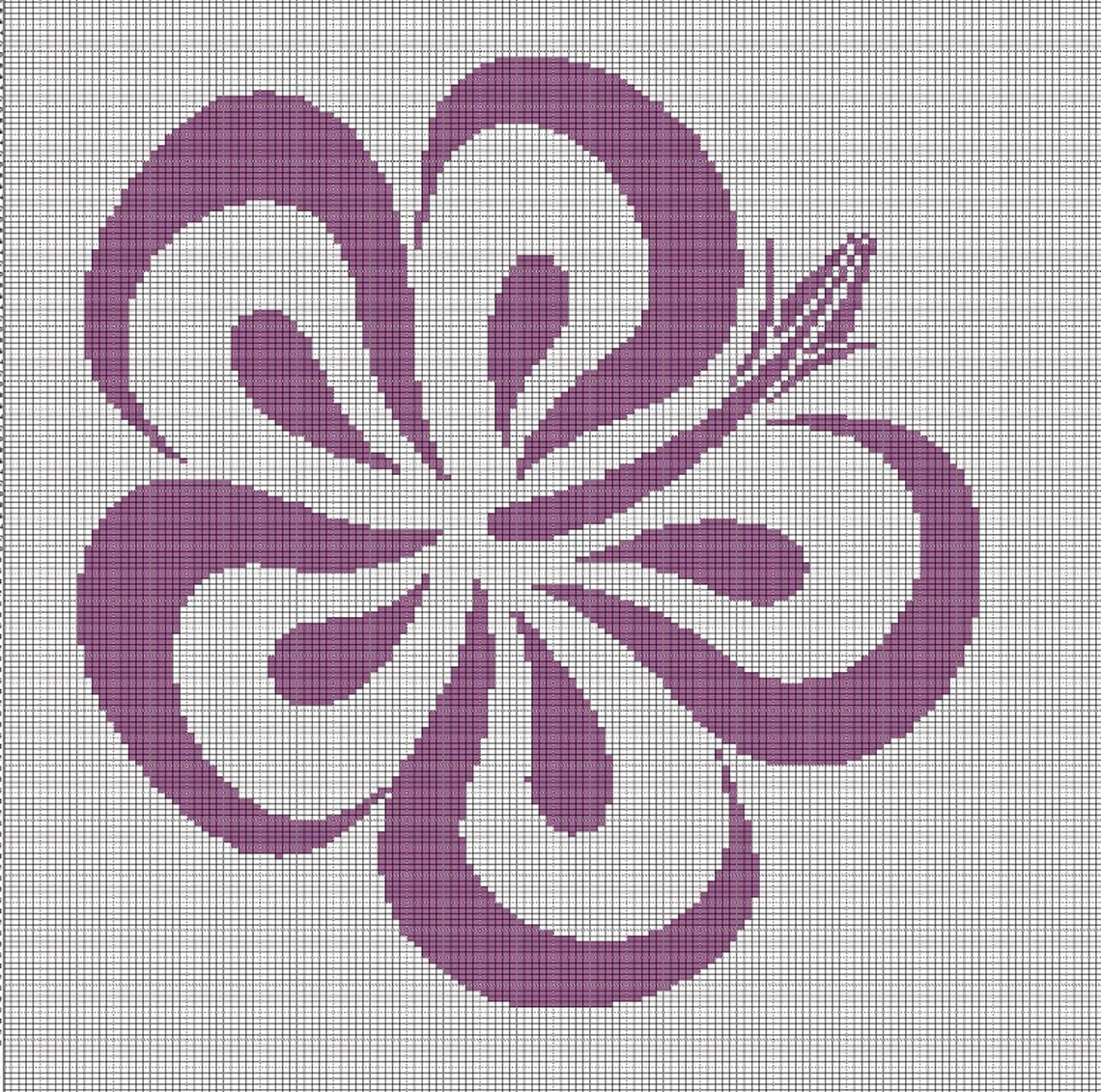 Violet Flower Crochet Afghan Pattern Graph - Etsy