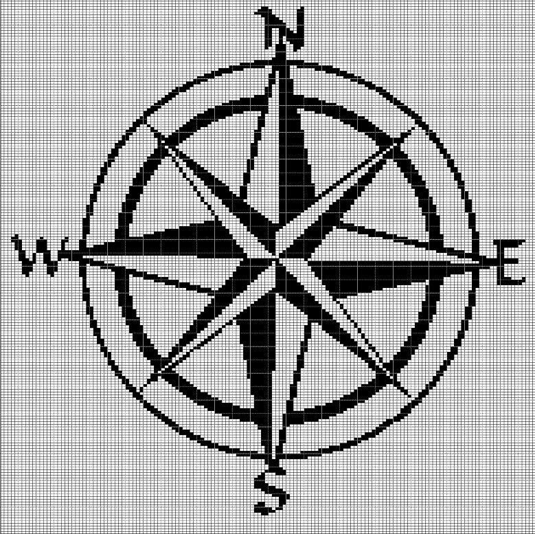 Compass Crochet Afghan Pattern Graph - Etsy