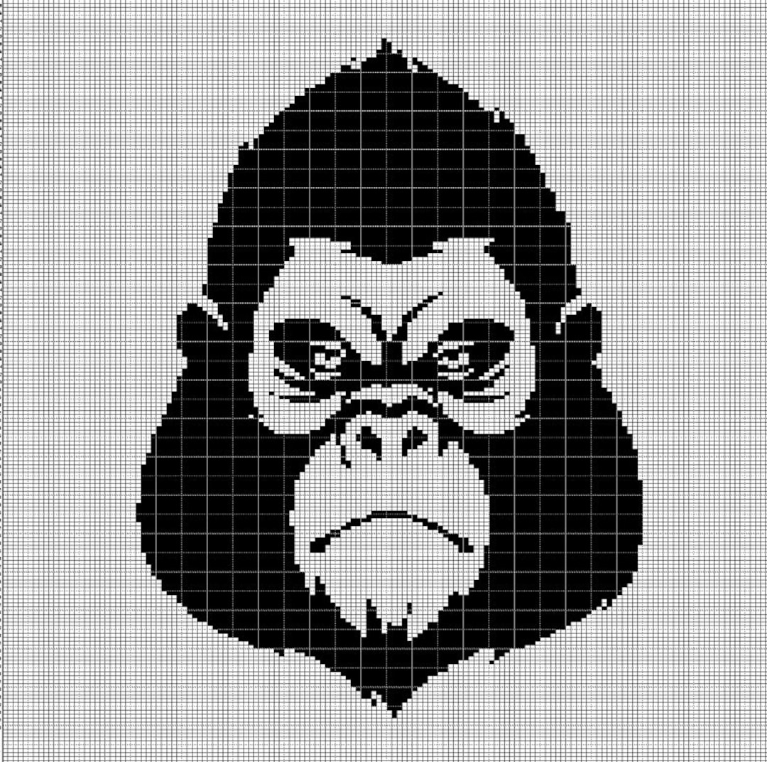 King Kong Head Crochet Afghan Pattern Graph - Etsy