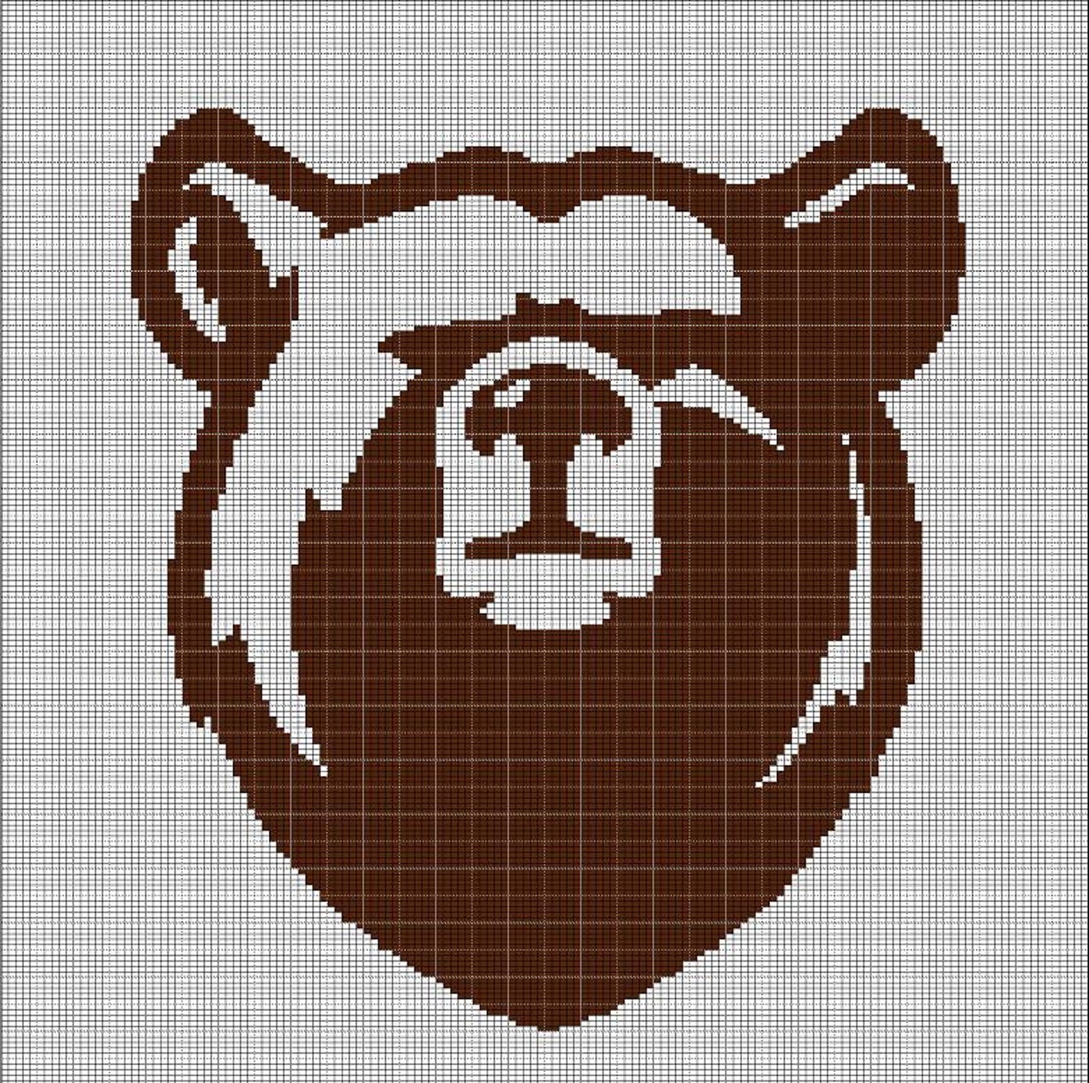Bear Head Crochet Afghan Pattern Graph - Etsy