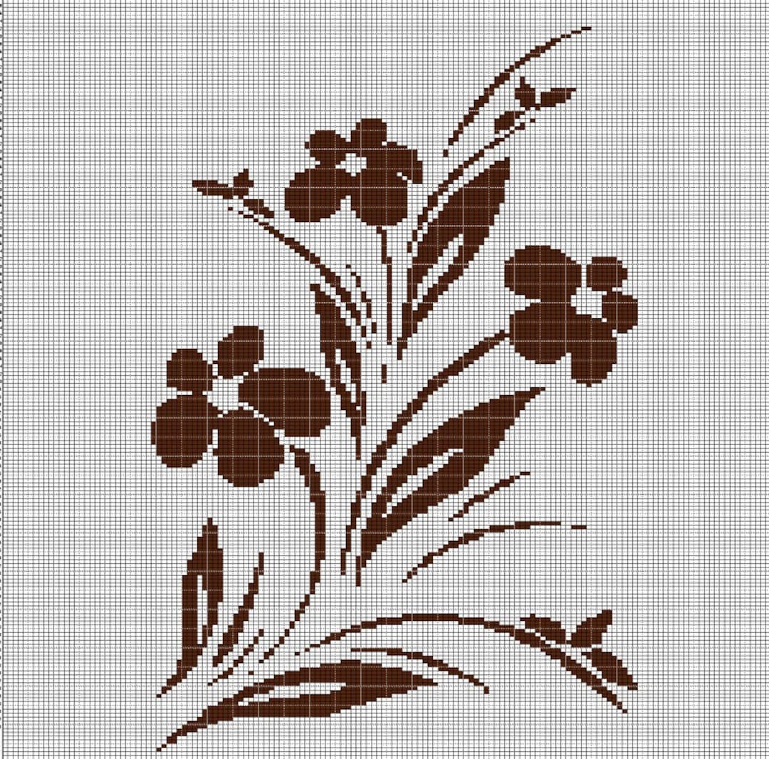 Flowers Crochet Afghan Pattern Graph - Etsy