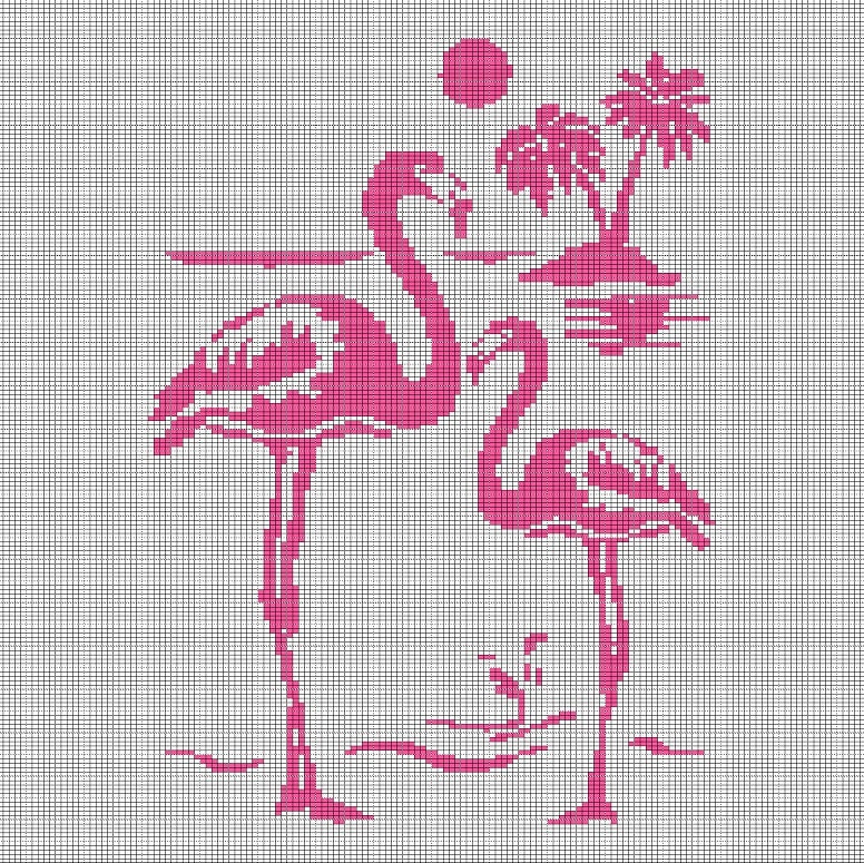 Flamingos Crochet Afghan Pattern Graph - Etsy