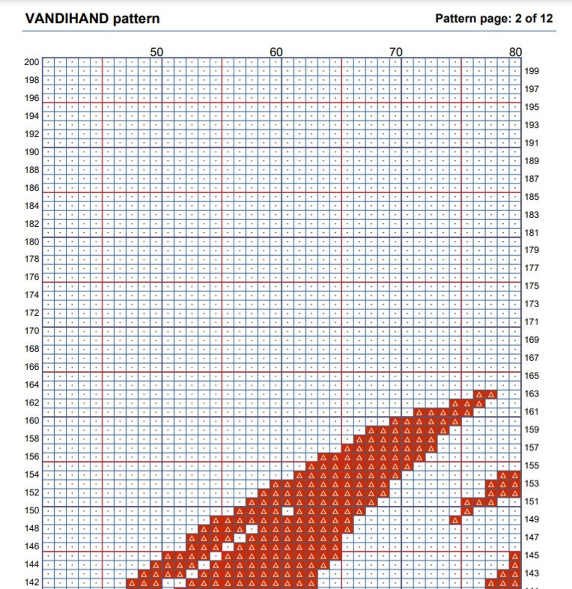 Red Dragon 2 Crochet Afghan Pattern Graph - Etsy