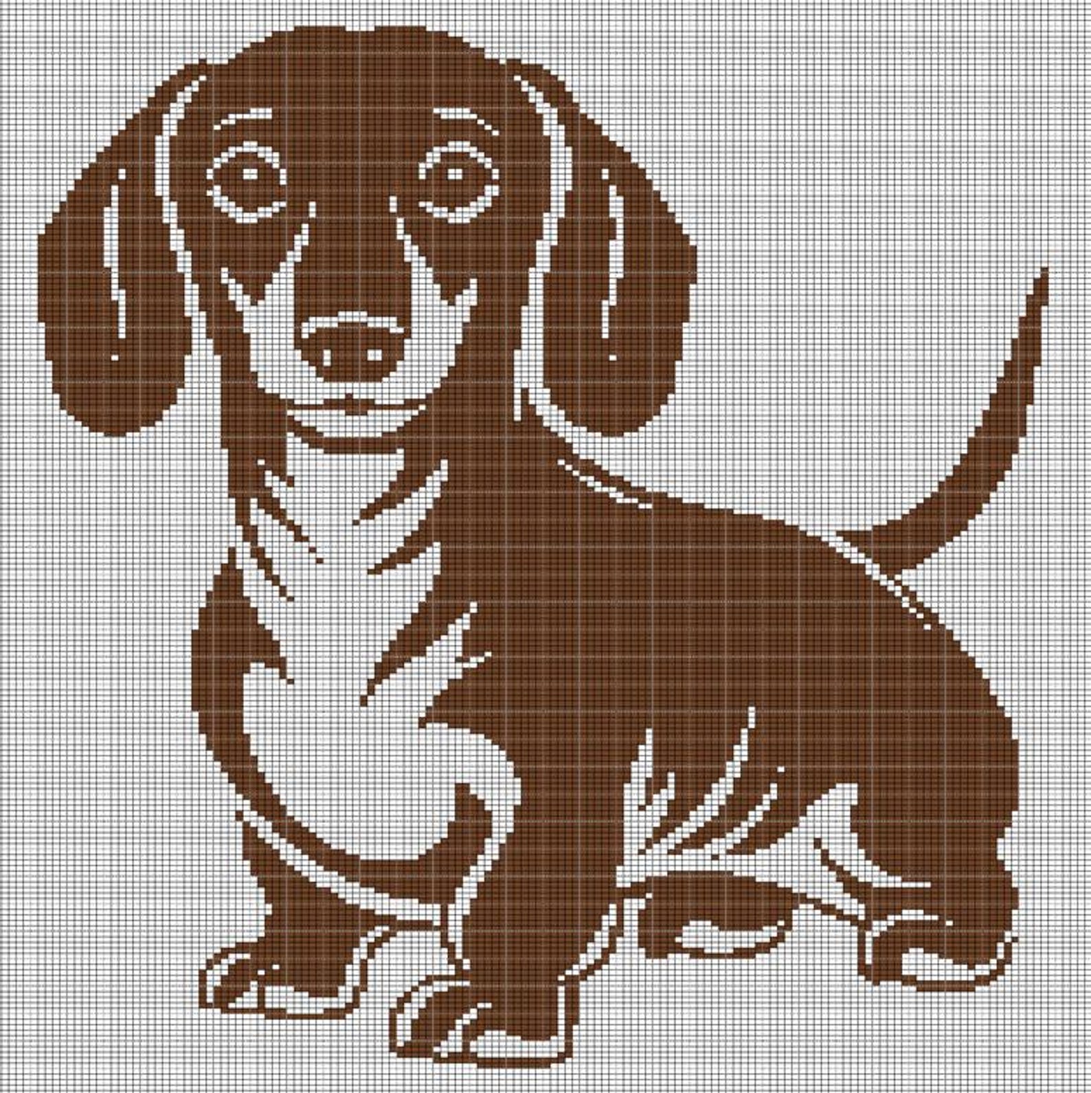 Dachshund 4 Crochet Afghan Pattern Graph - Etsy