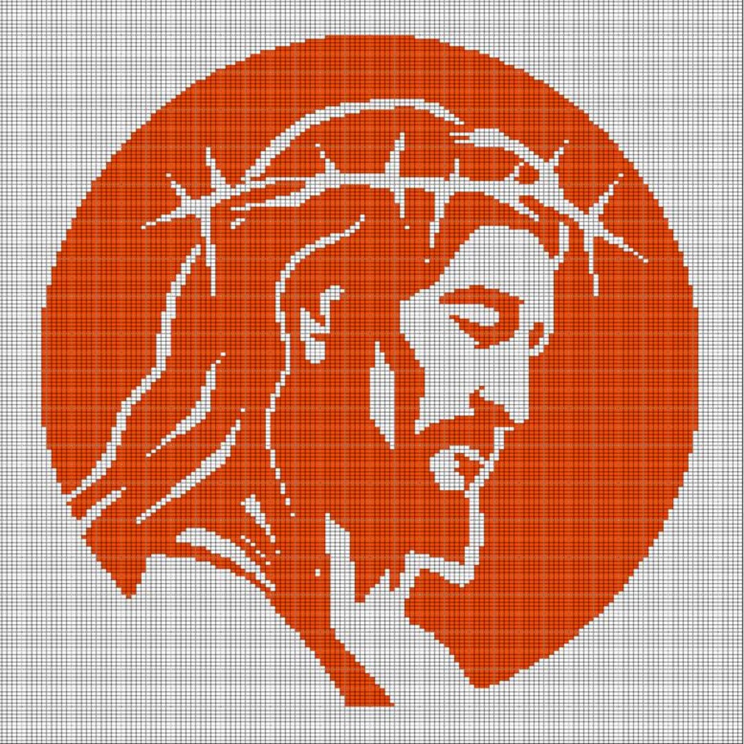 Jesus Face 8 Crochet Afghan Pattern Graph - Etsy