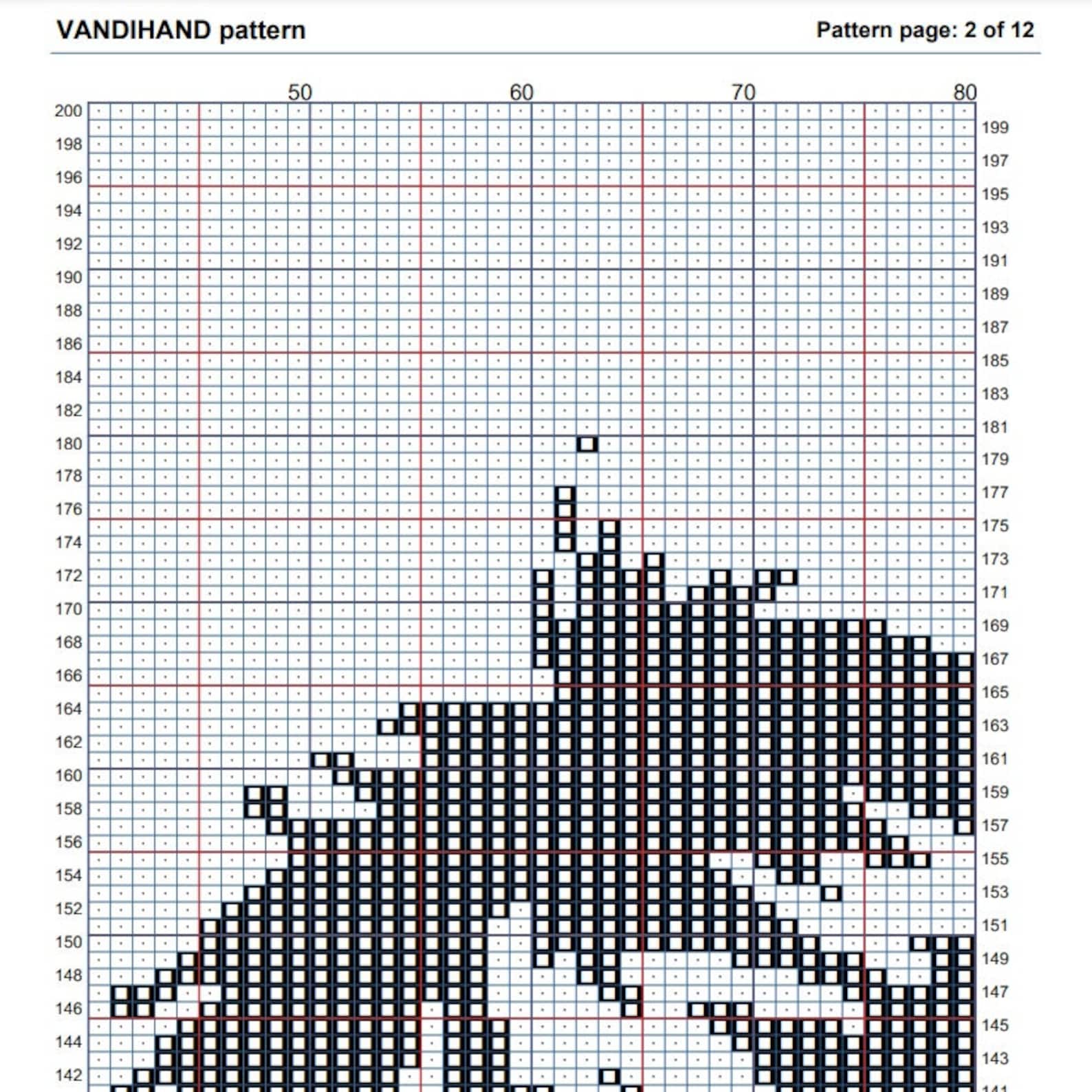 Cow Head 7 Crochet Afghan Pattern Graph - Etsy