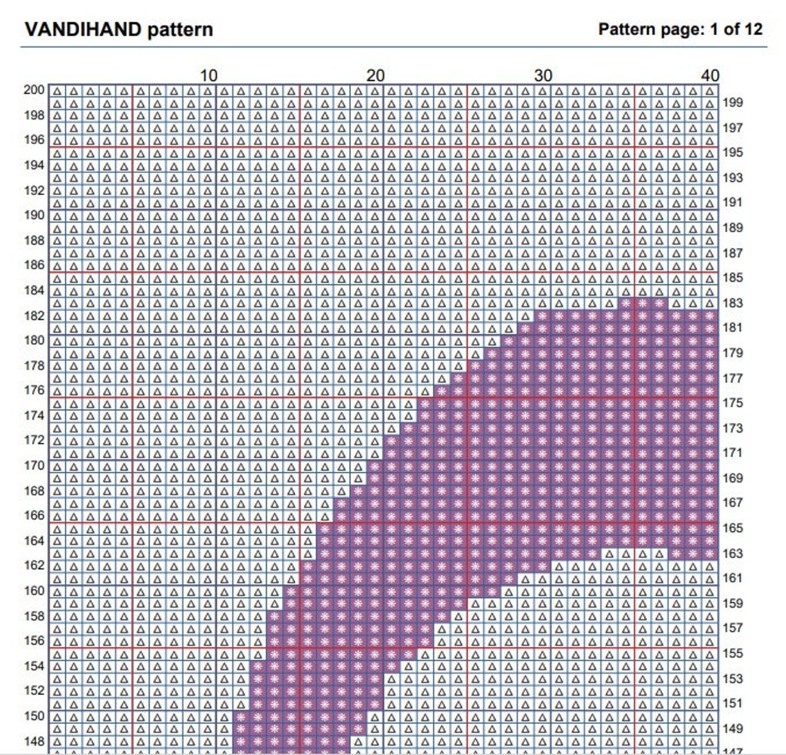 Violet Flower Crochet Afghan Pattern Graph - Etsy