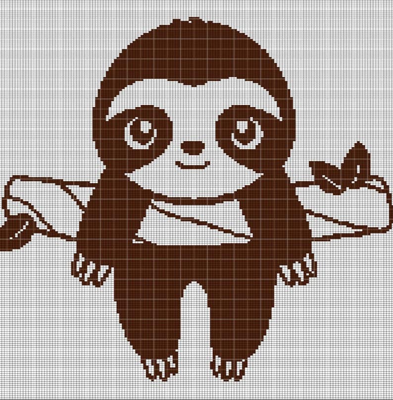 Sloth 5 Crochet Afghan Pattern Graph - Etsy