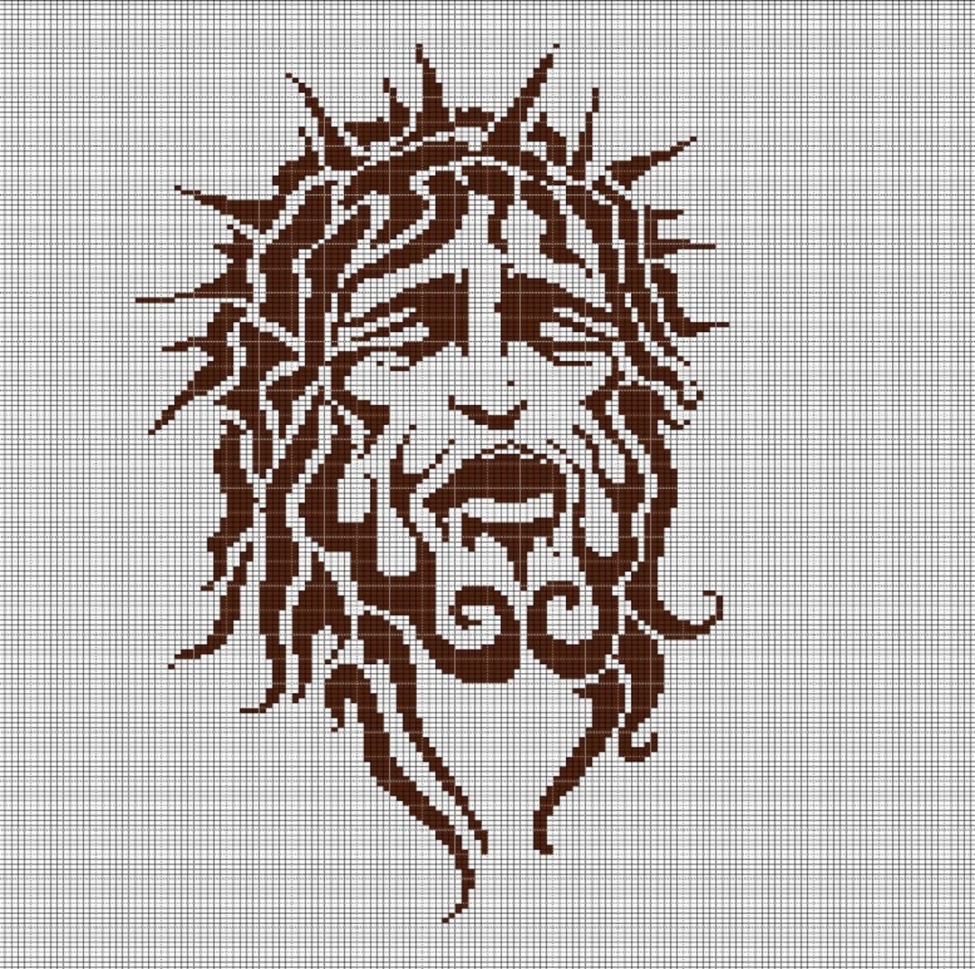 Jesus Face 5 Crochet Afghan Pattern Graph - Etsy