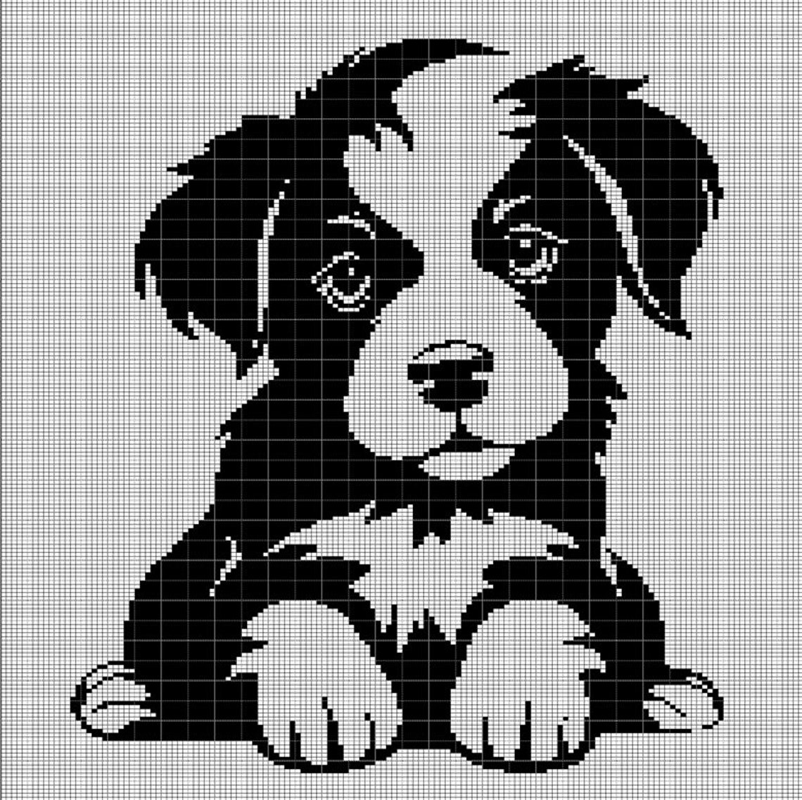 Little Dog 9 Crochet Afghan Pattern Graph - Etsy