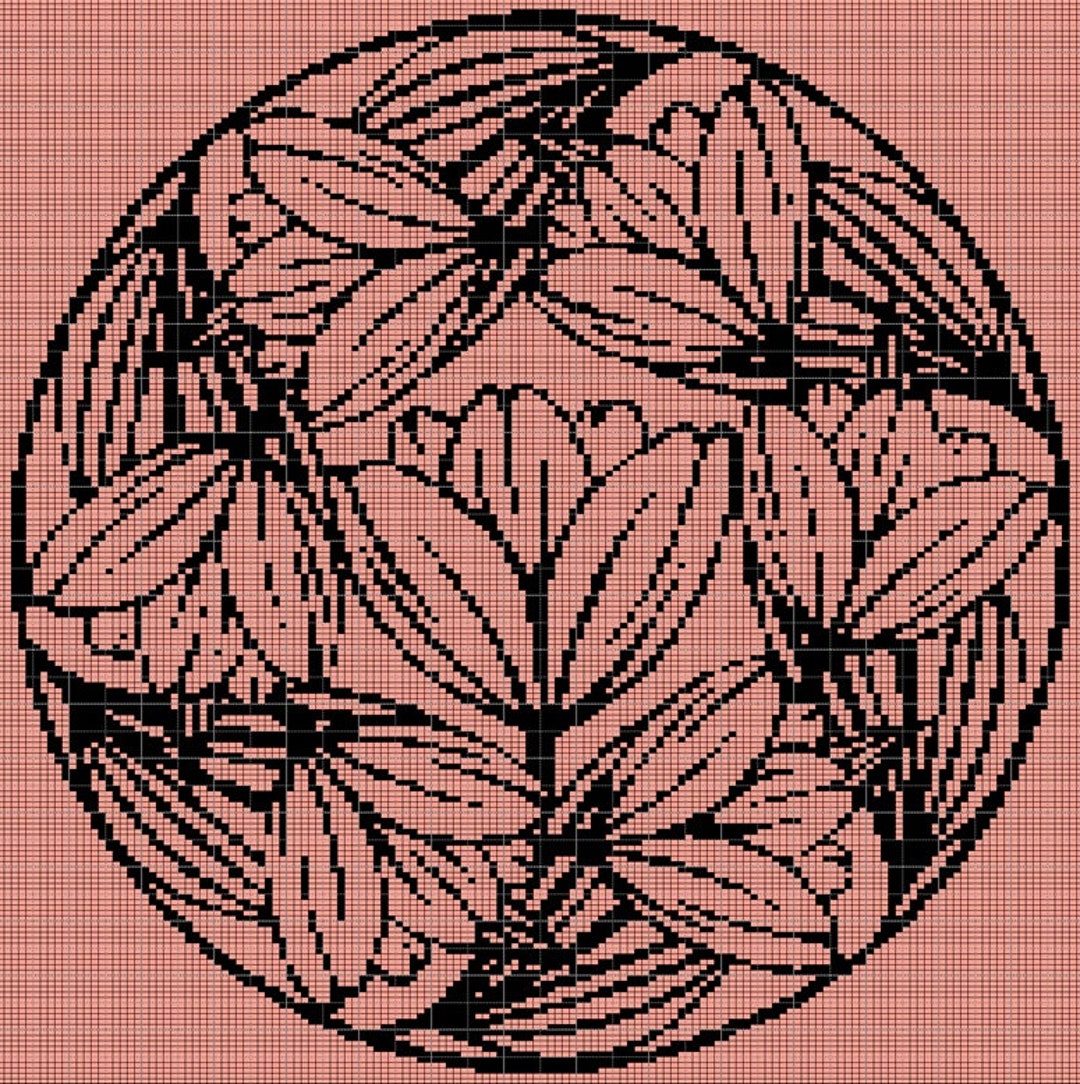 Pink Tulips Crochet Afghan Pattern Graph - Etsy