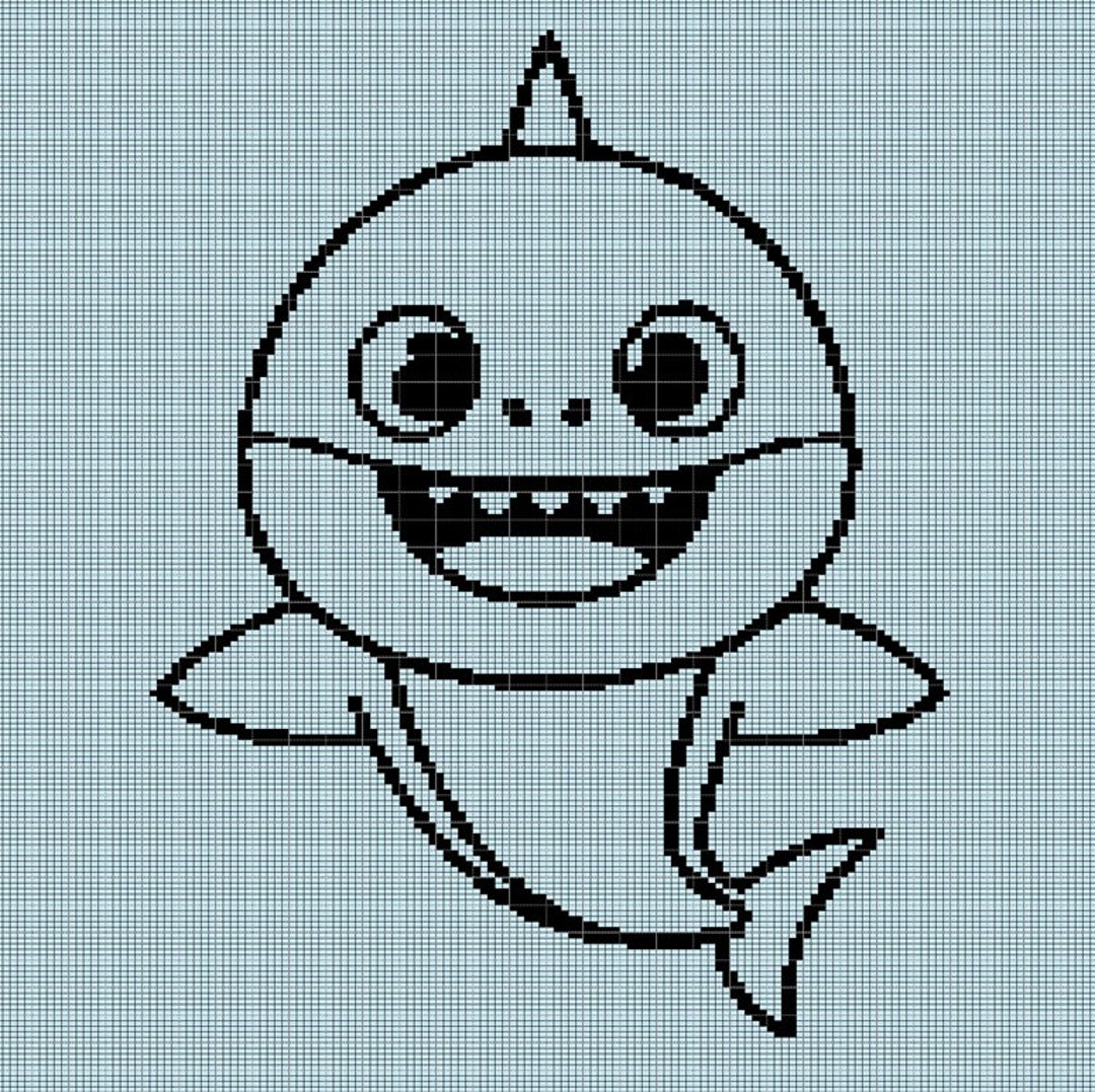 Baby Shark Crochet Afghan Pattern Graph - Etsy