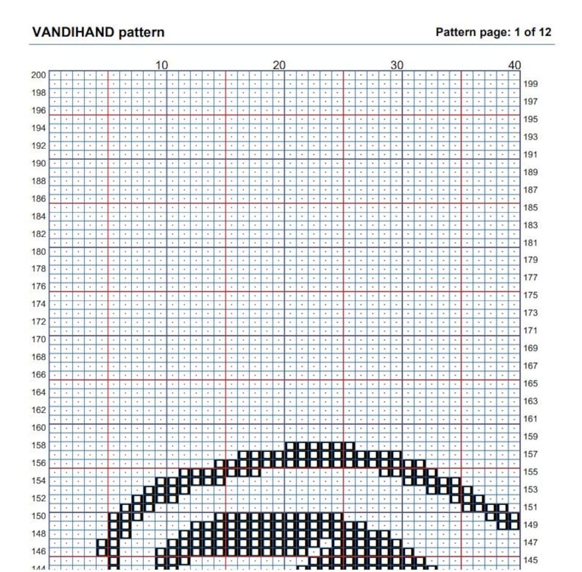 Cow Head 9 Crochet Afghan Pattern Graph - Etsy