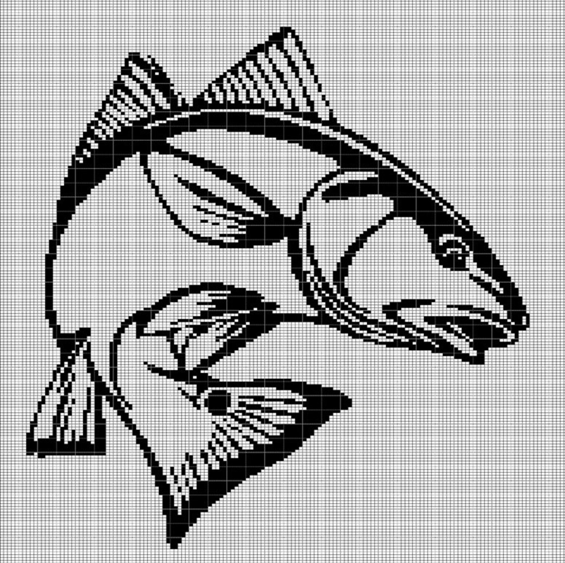 Fish 15 Crochet Afghan Pattern Graph - Etsy