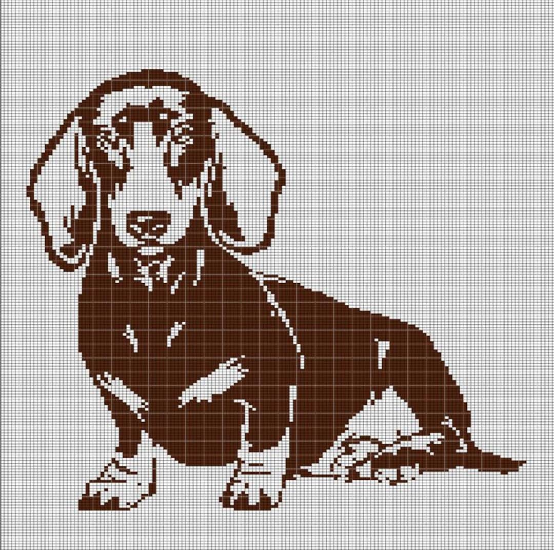 Dachshund 2 Crochet Afghan Pattern Graph - Etsy