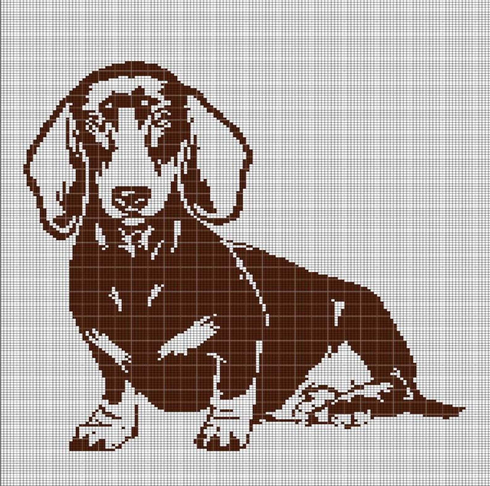 Dachshund 2 Crochet Afghan Pattern Graph - Etsy