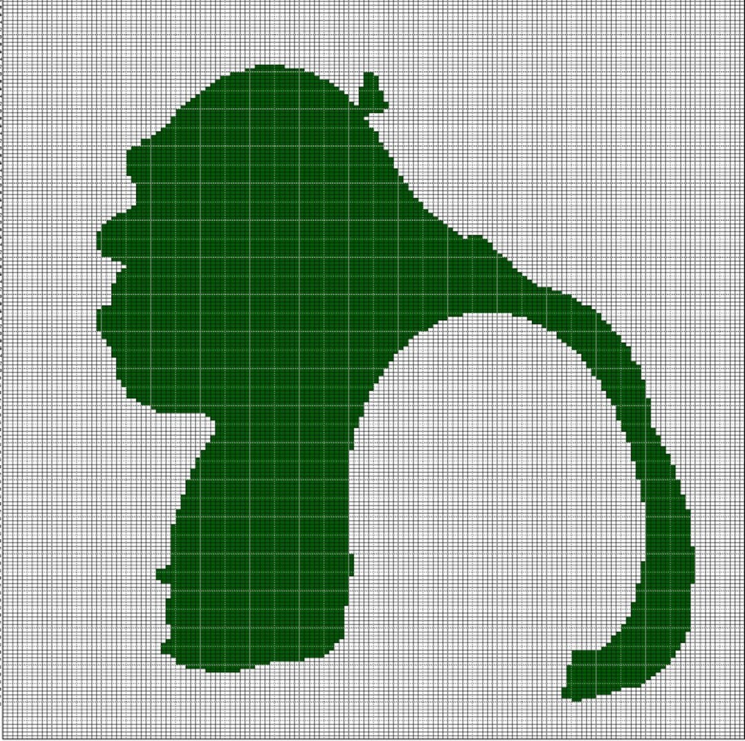 Shrek Head Crochet Afghan Pattern Graph - Etsy